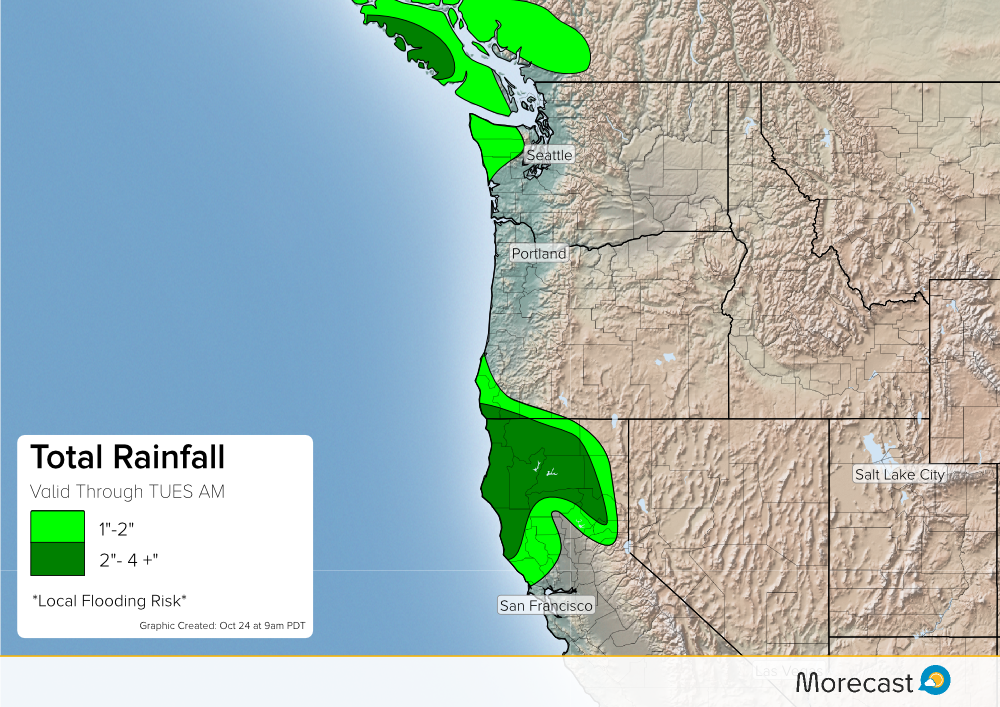 Rain and Wind to Start the Week in the Pacific Northwest – MORECAST