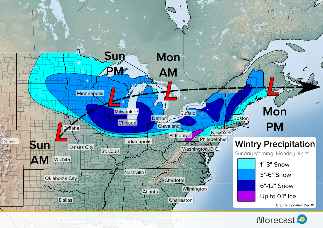 Major Snowstorm to Blanket the Northern Tier – MORECAST