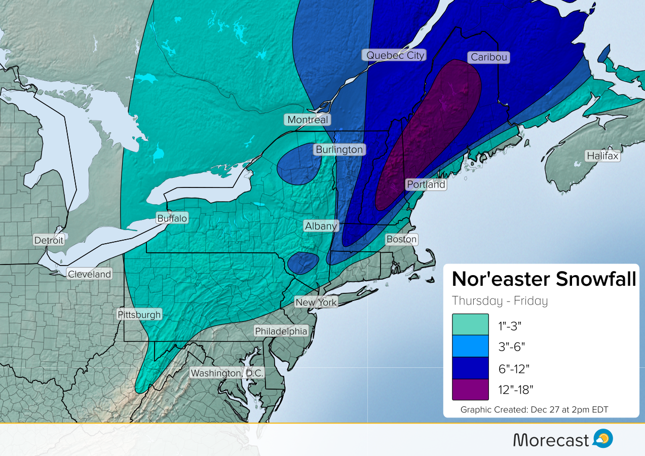Nor'easter Takes Aim At New England – MORECAST