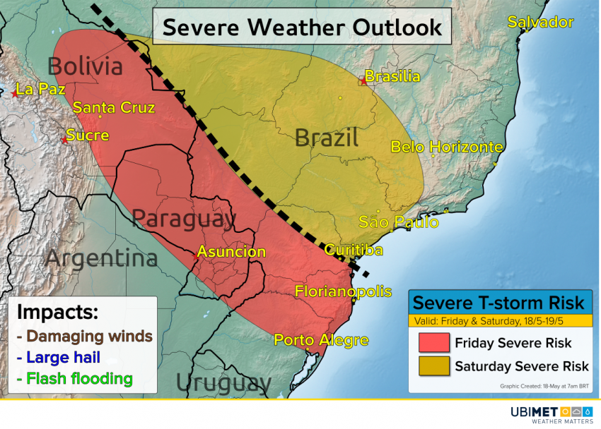Severe Weather To Target Brazil, Paraguay, Bolivia – MORECAST